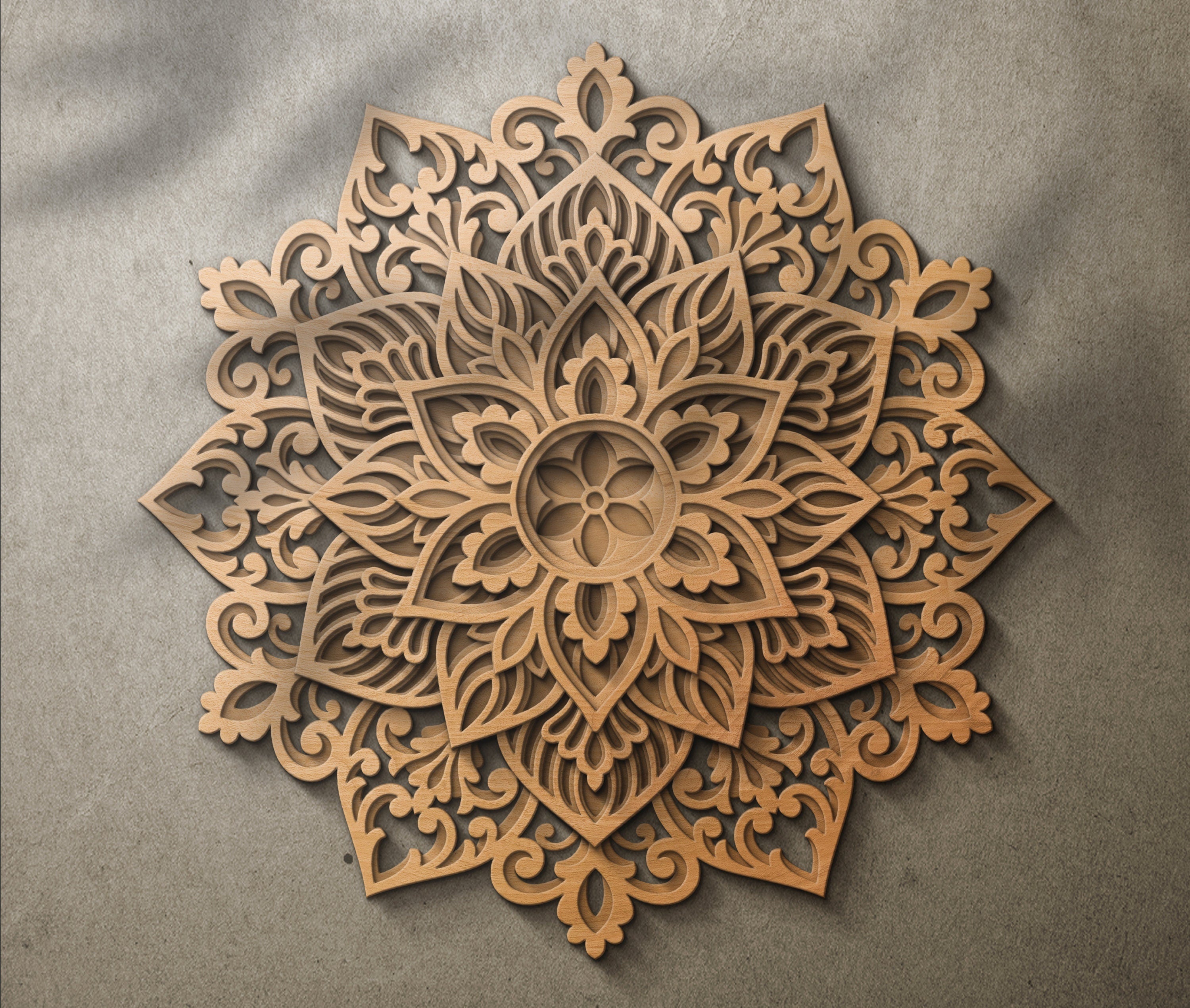 Flower Design Multi-layered Mandala Art- Graham Decors