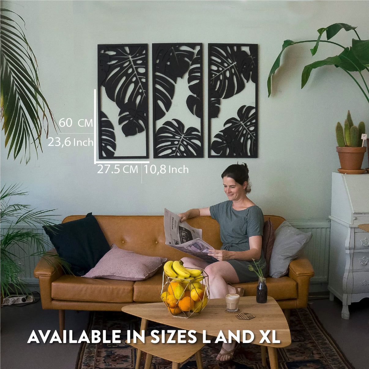 3 Panels Leaves Decoration Wooden Wall Art - Graham Decors – Graham Decors
