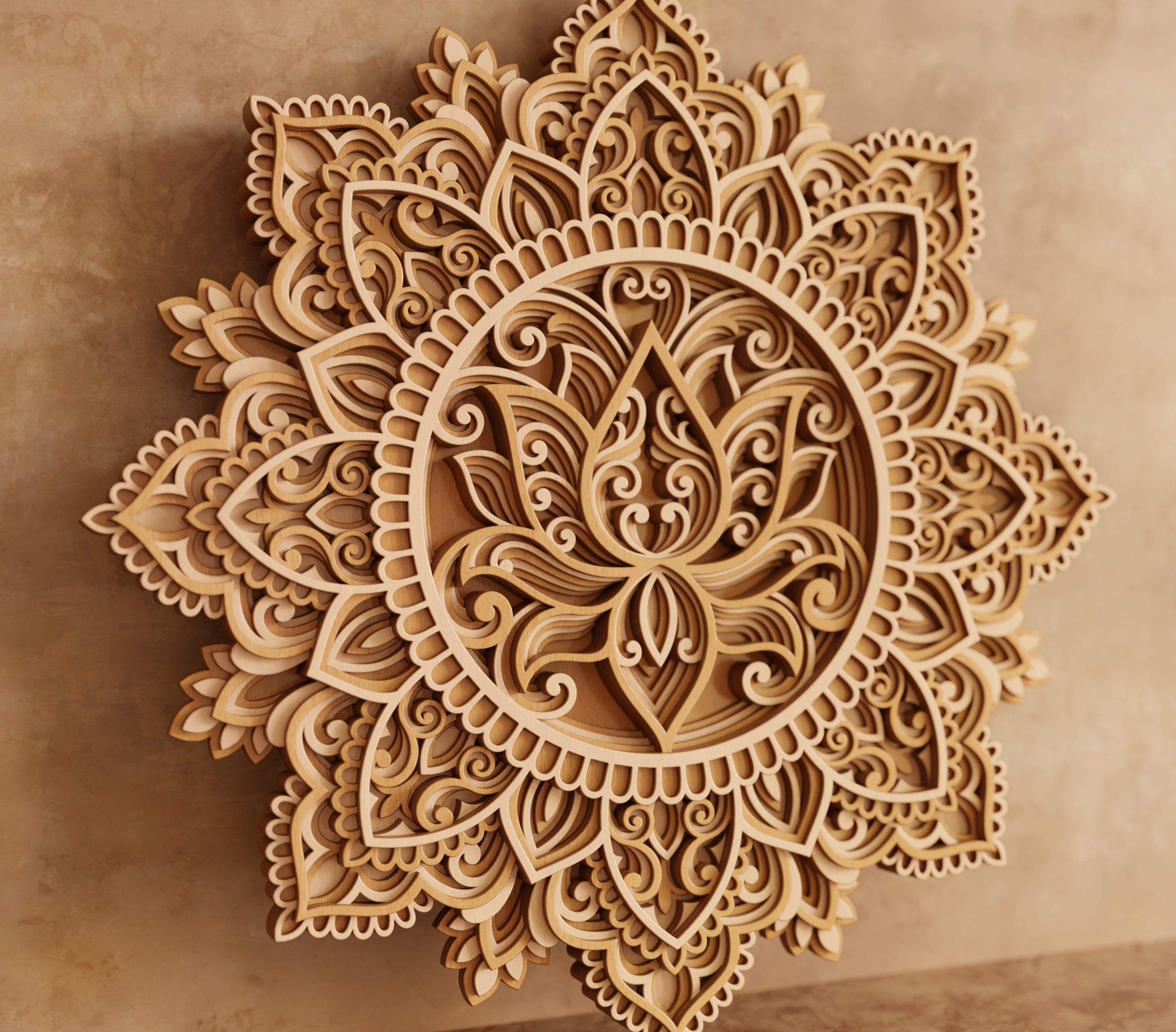 Lotus Design Multi-Layer Mandala Art - Graham Decors