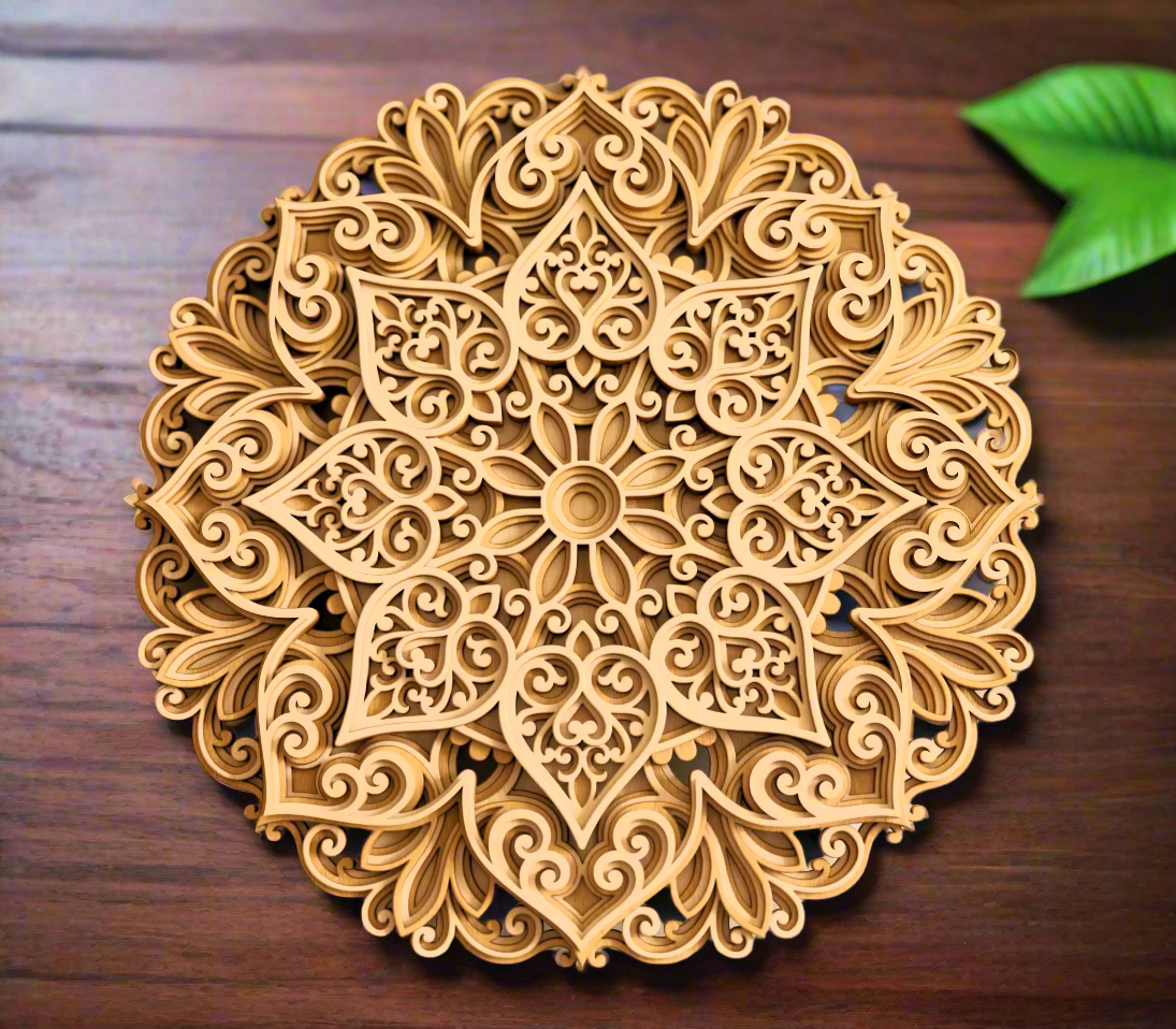 Flower Design Multi-Layer Mandala Art - Graham Decors