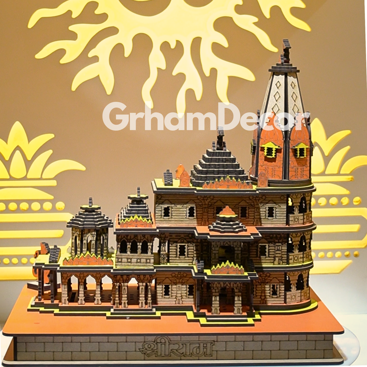 Shree Ram Janmabhoomi Wooden Temple Ayodhya (Large) - Graham Decors ...