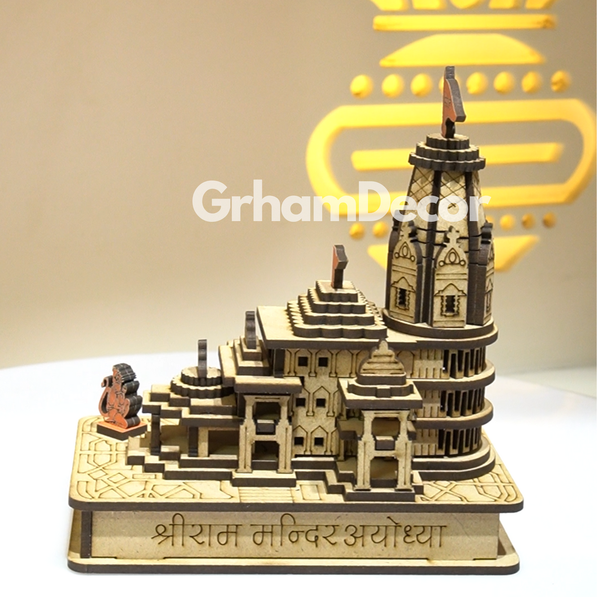 Shree Ram Janmabhoomi Wooden Temple (Small) - Graham Decors – Graham Decors