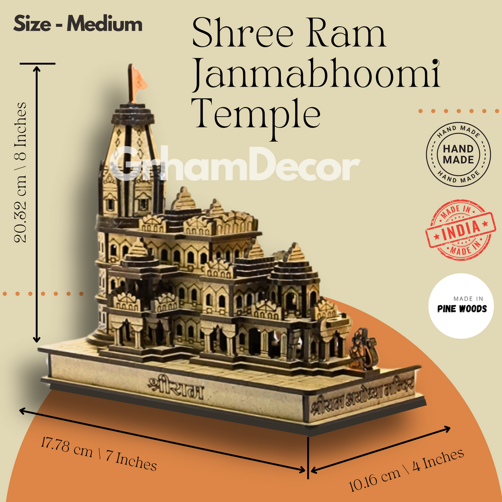 Shree Ram Janmabhoomi Wooden Temple Ayodhya (Large) - Graham Decors ...