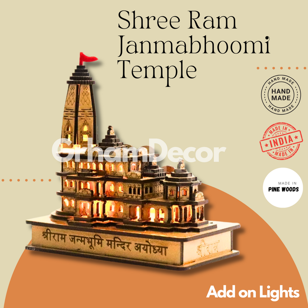 Shree Ram Janmabhoomi Wooden Temple Ayodhya (Large) - Graham Decors ...