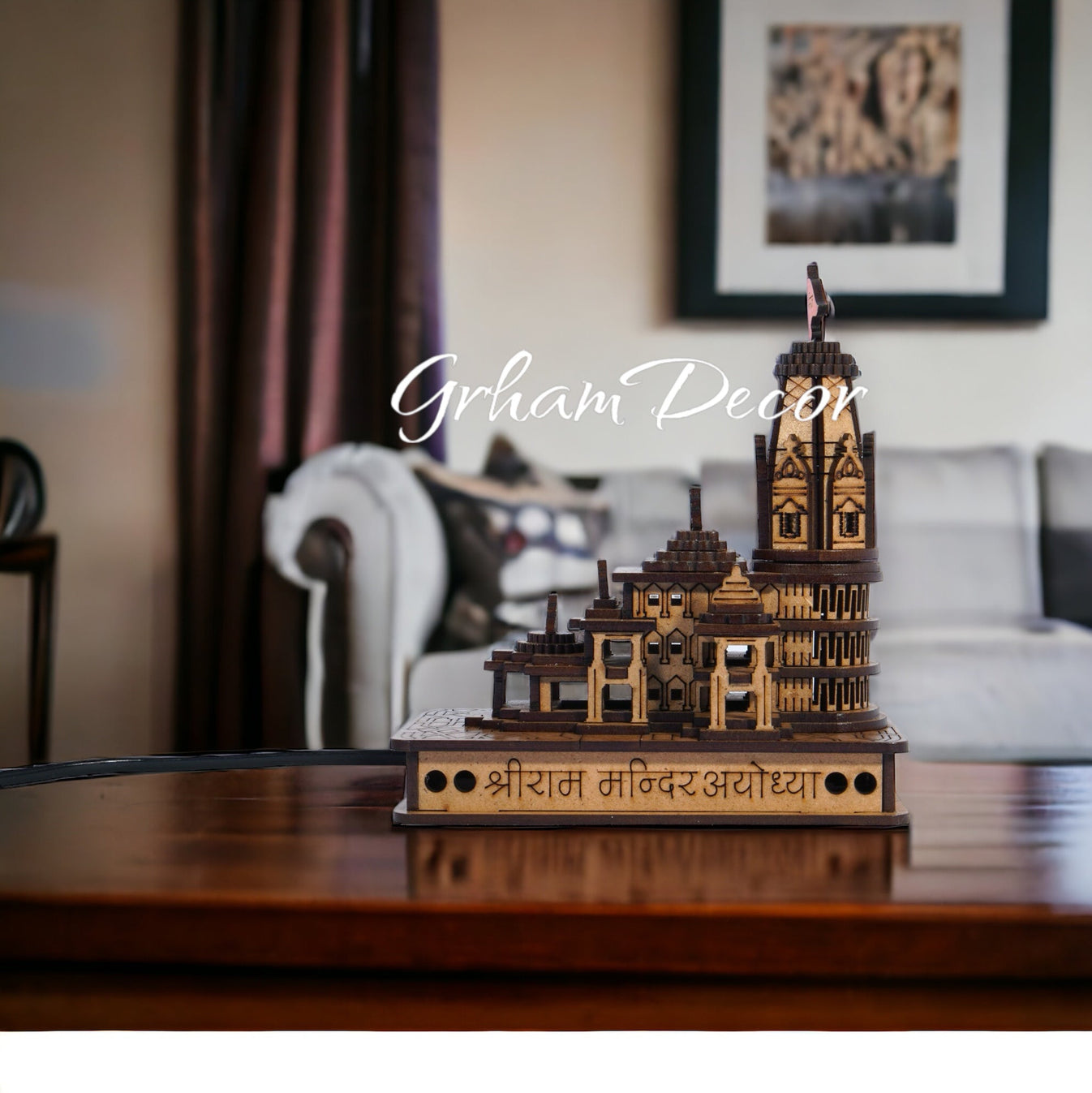 Shree Ram Janmabhoomi Wooden Temple (Small) - Graham Decors