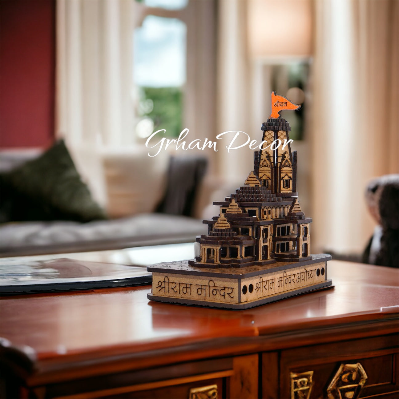 Shree Ram Janmabhoomi Wooden Temple (Small) - Graham Decors – Graham Decors