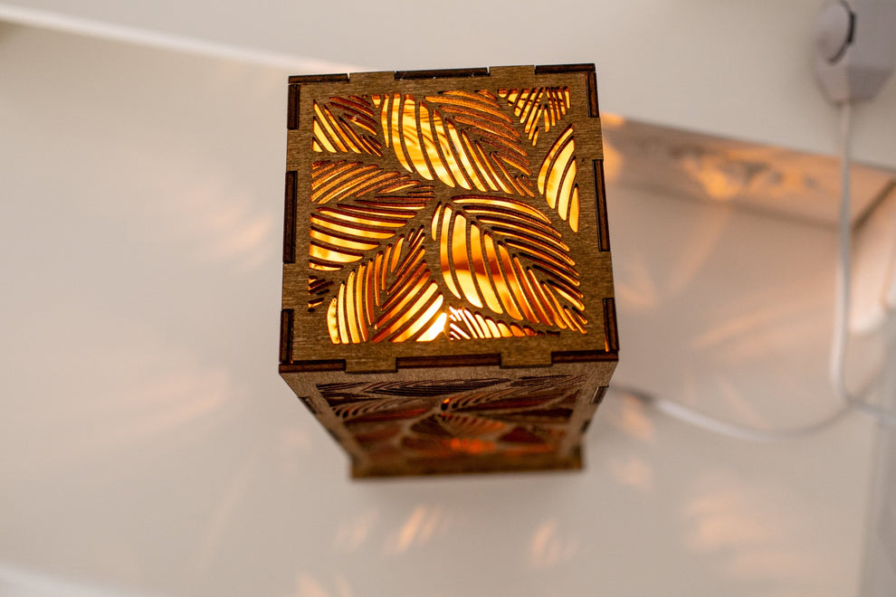 Wooden Lantern Shadow Table Lamp - Graham Decors