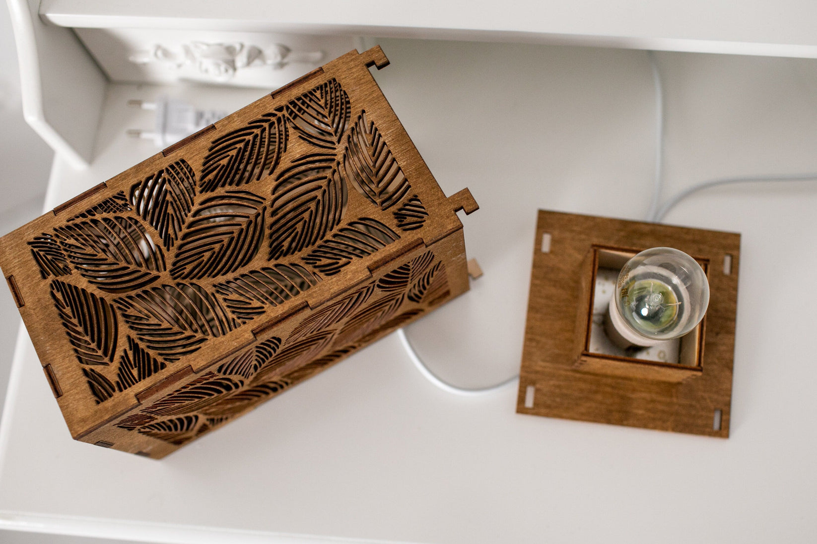 Wooden Lantern Shadow Table Lamp - Graham Decors