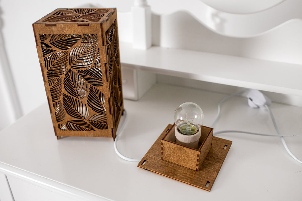 Wooden Lantern Shadow Table Lamp - Graham Decors